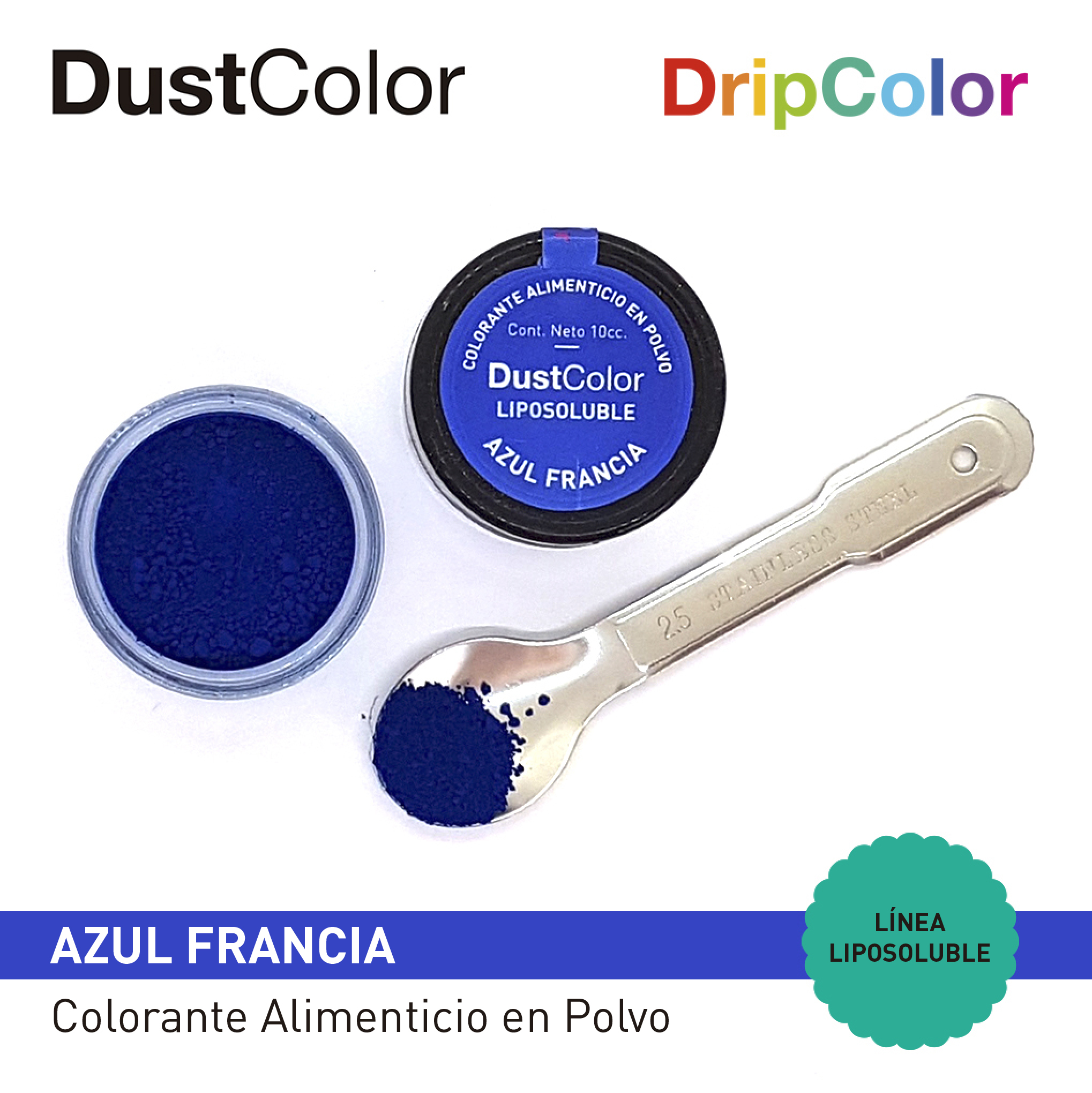 Colorante polvo liposoluble dust color Azul Francia - Club Repostero