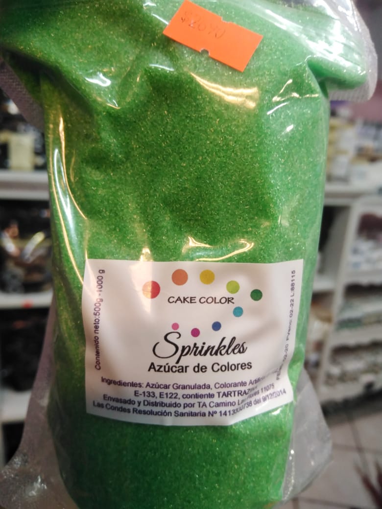Azúcar Verde Navidad (oscuro) 500 gr - Club Repostero