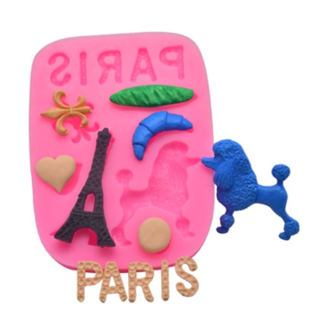 Molde Fondant París eiffel poodle y más - Club Repostero