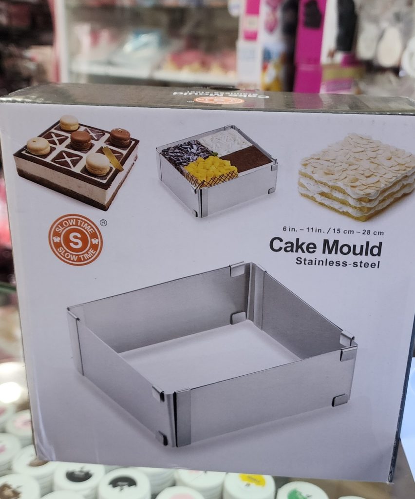 aro cuadrado rectangular ajustable cake ring - Club Repostero